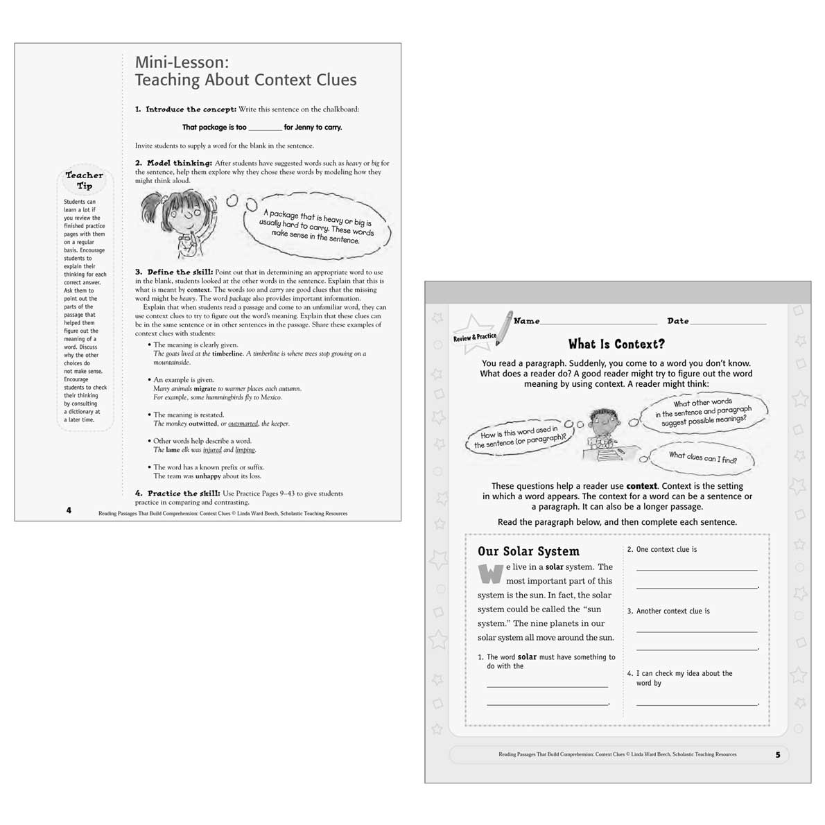 Reading Passages Context Clues Book - Grades 2-3