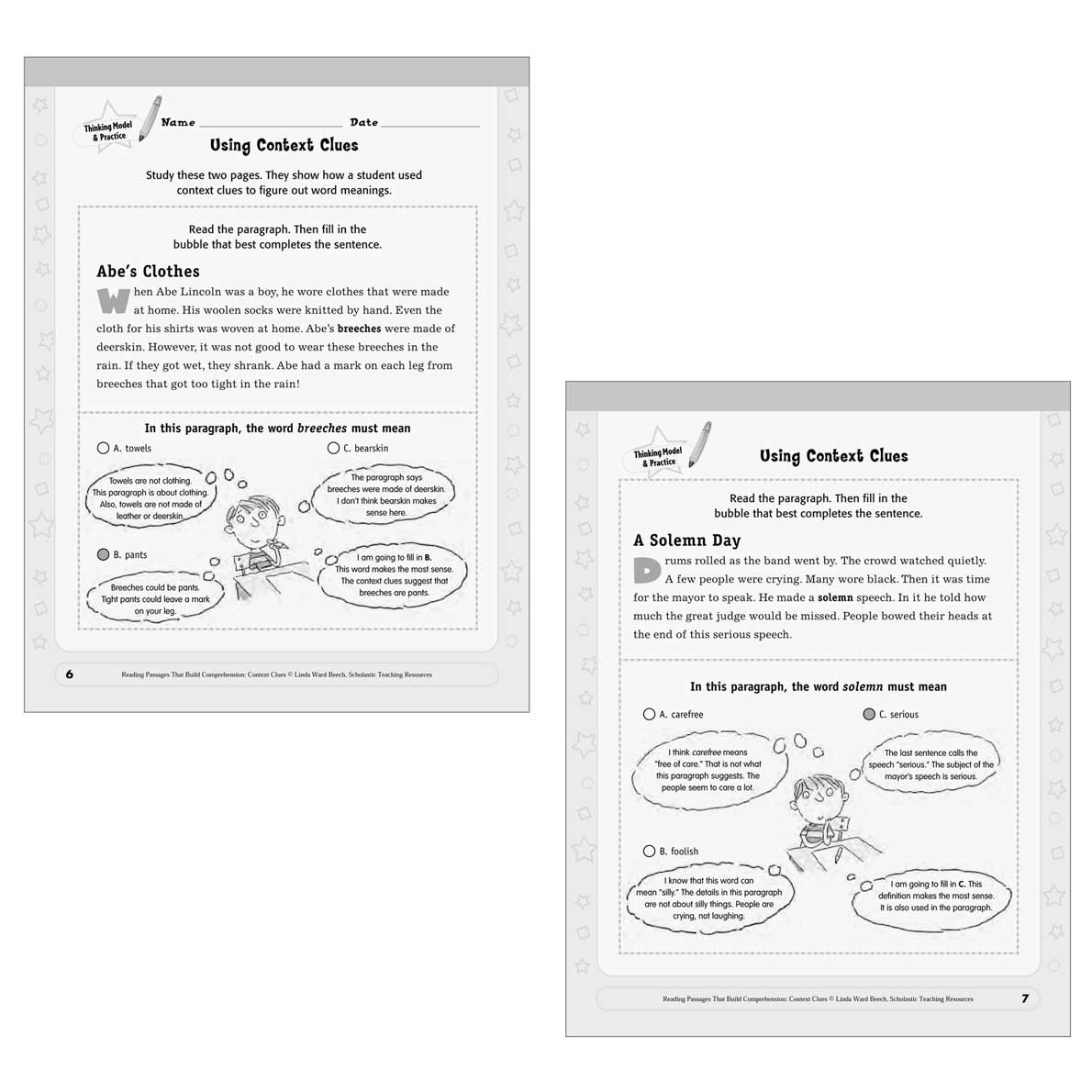 Reading Passages Context Clues Book - Grades 2-3