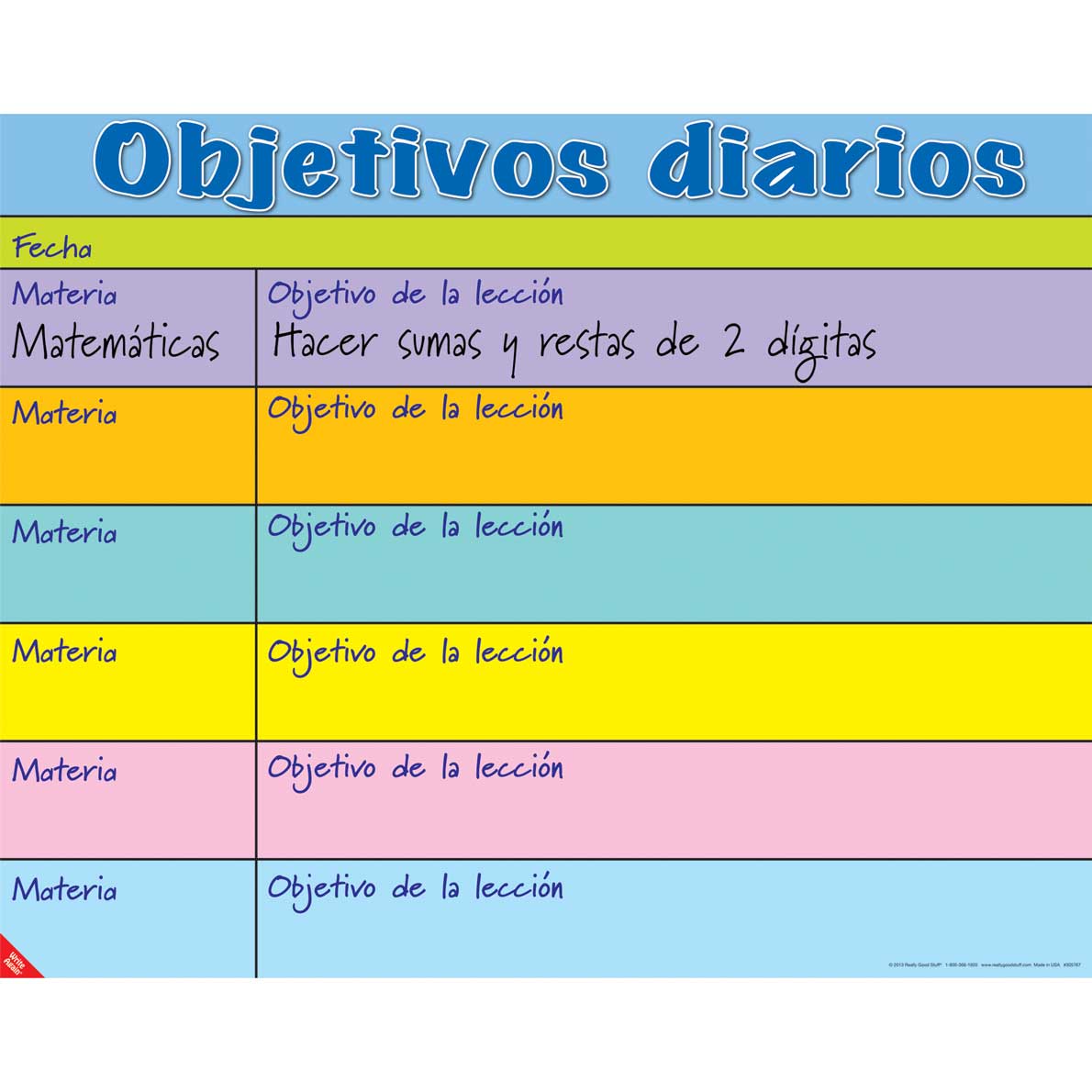 Objetivos diarios (Daily Objectives Poster)