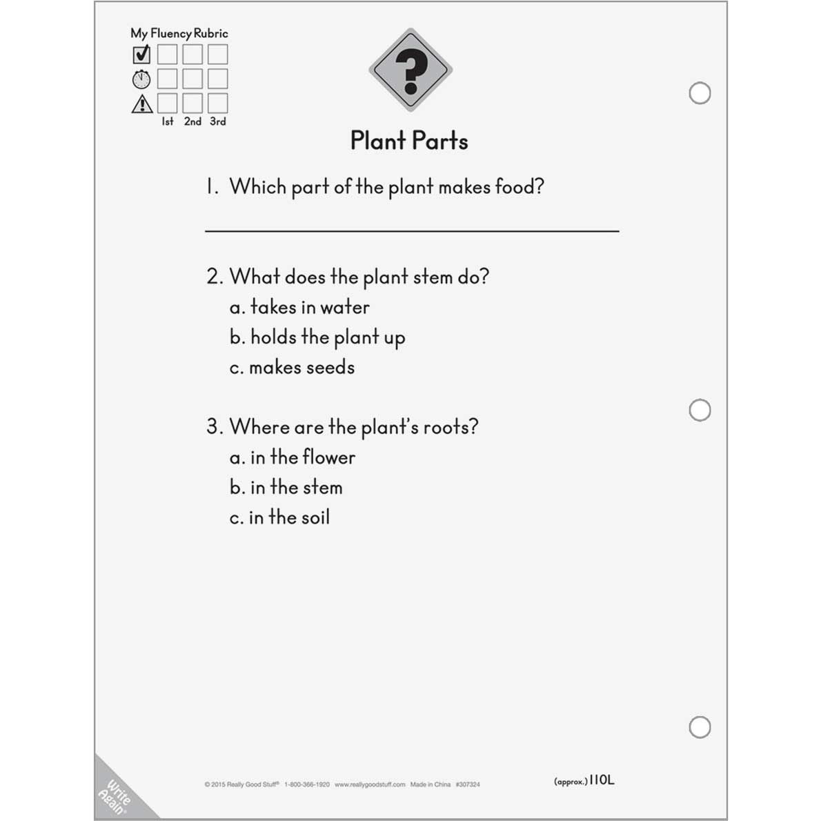 Fluency For Comprehension Science Passages - Grade 1