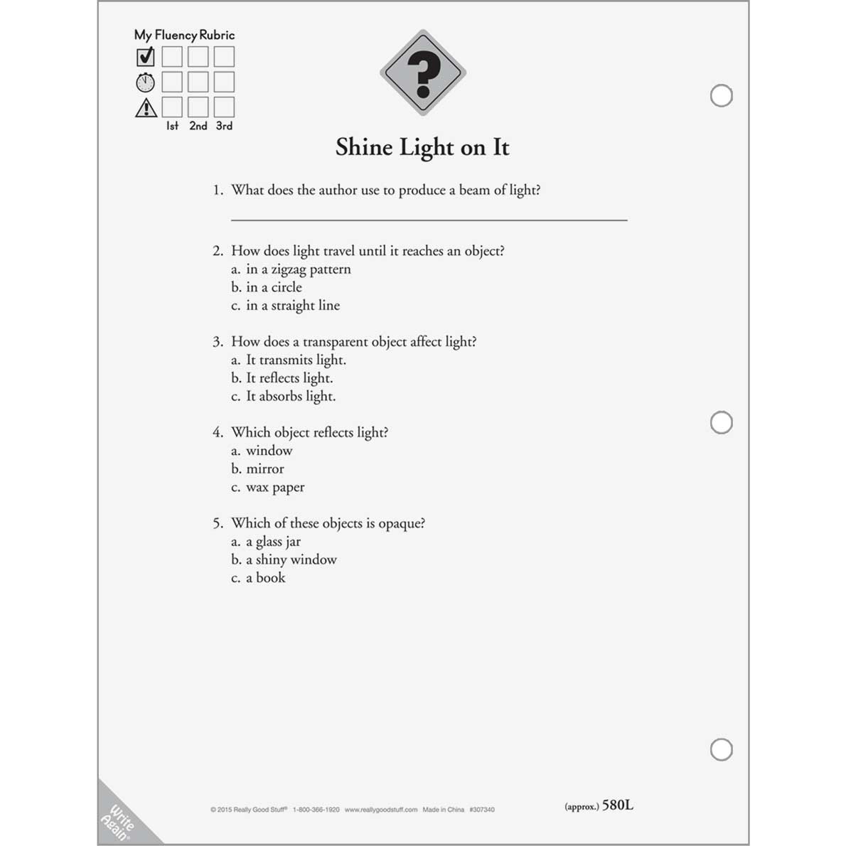 Fluency For Comprehension Science Passages - Grade 3