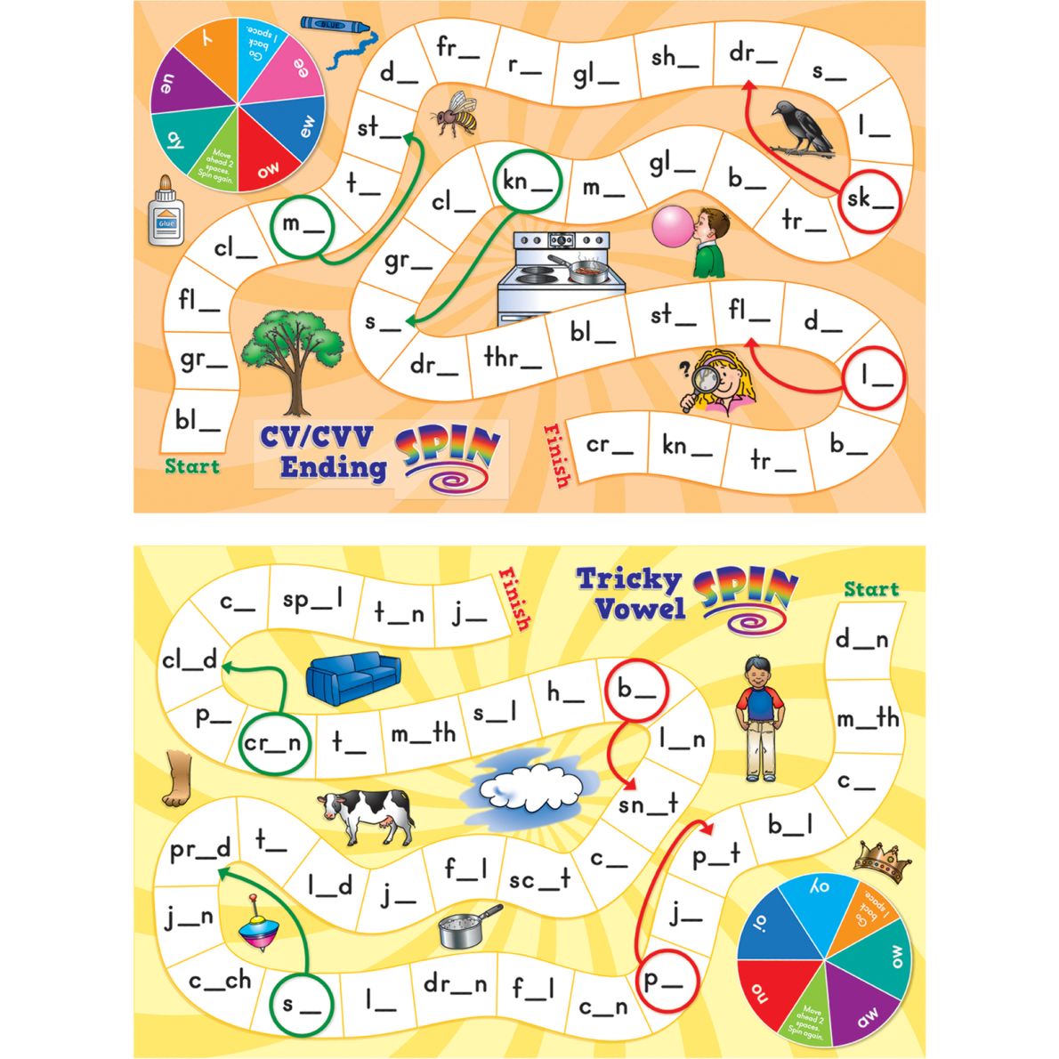 Really Good Stuff® Long and Tricky Vowel Pattern Word Building Board ...