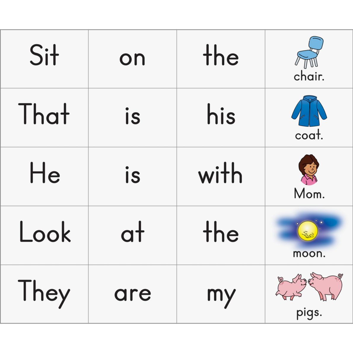 Read And Build Sight Word Sentences - 25 cards, 100 tiles