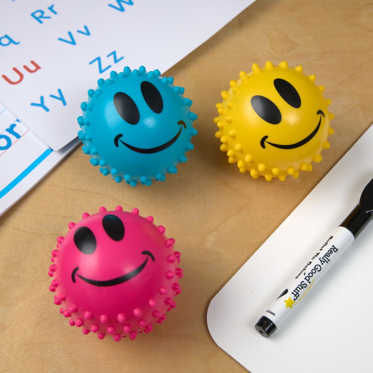 Sensory Smile Face Knobby Balls - 12 balls