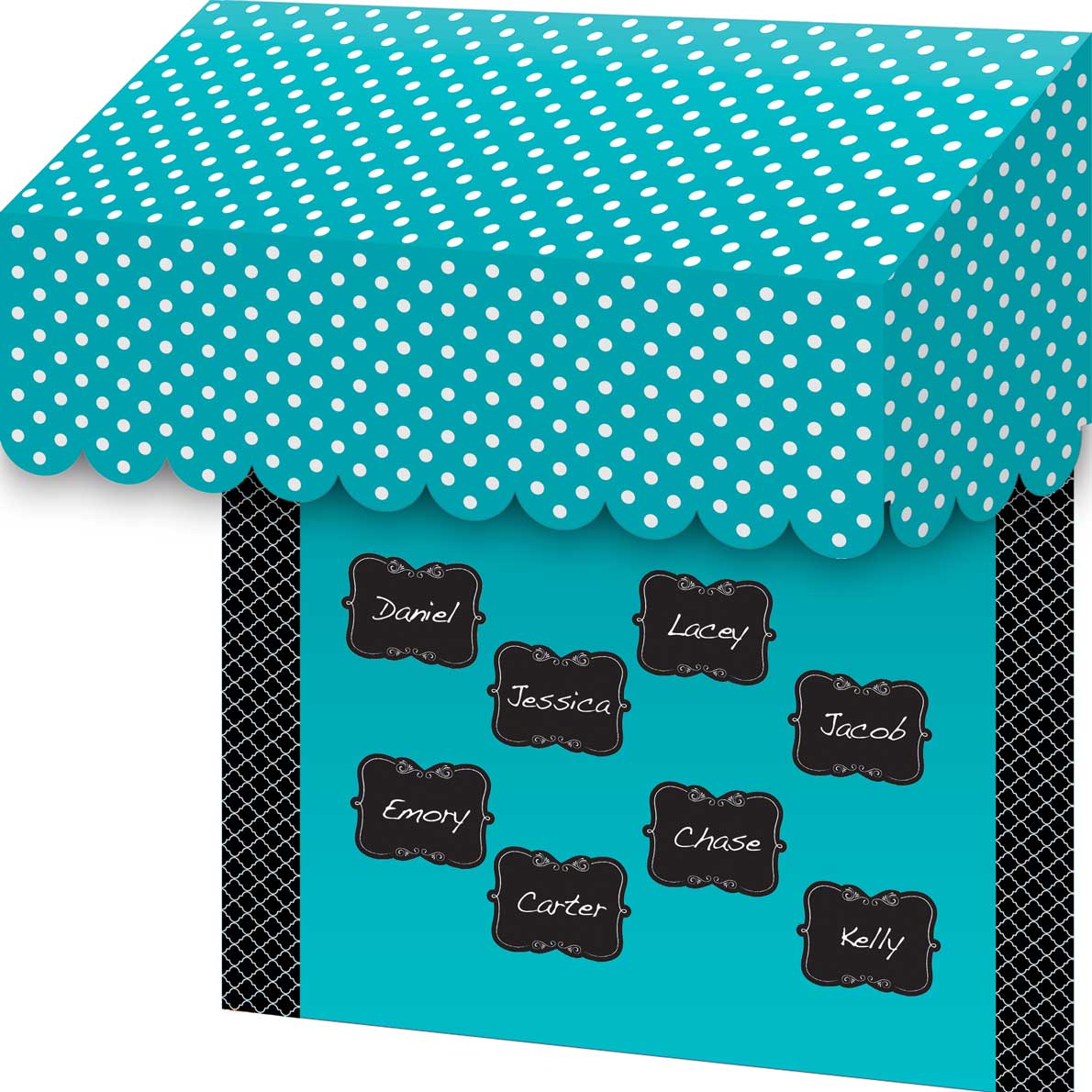 Teal Polka Dots Awning