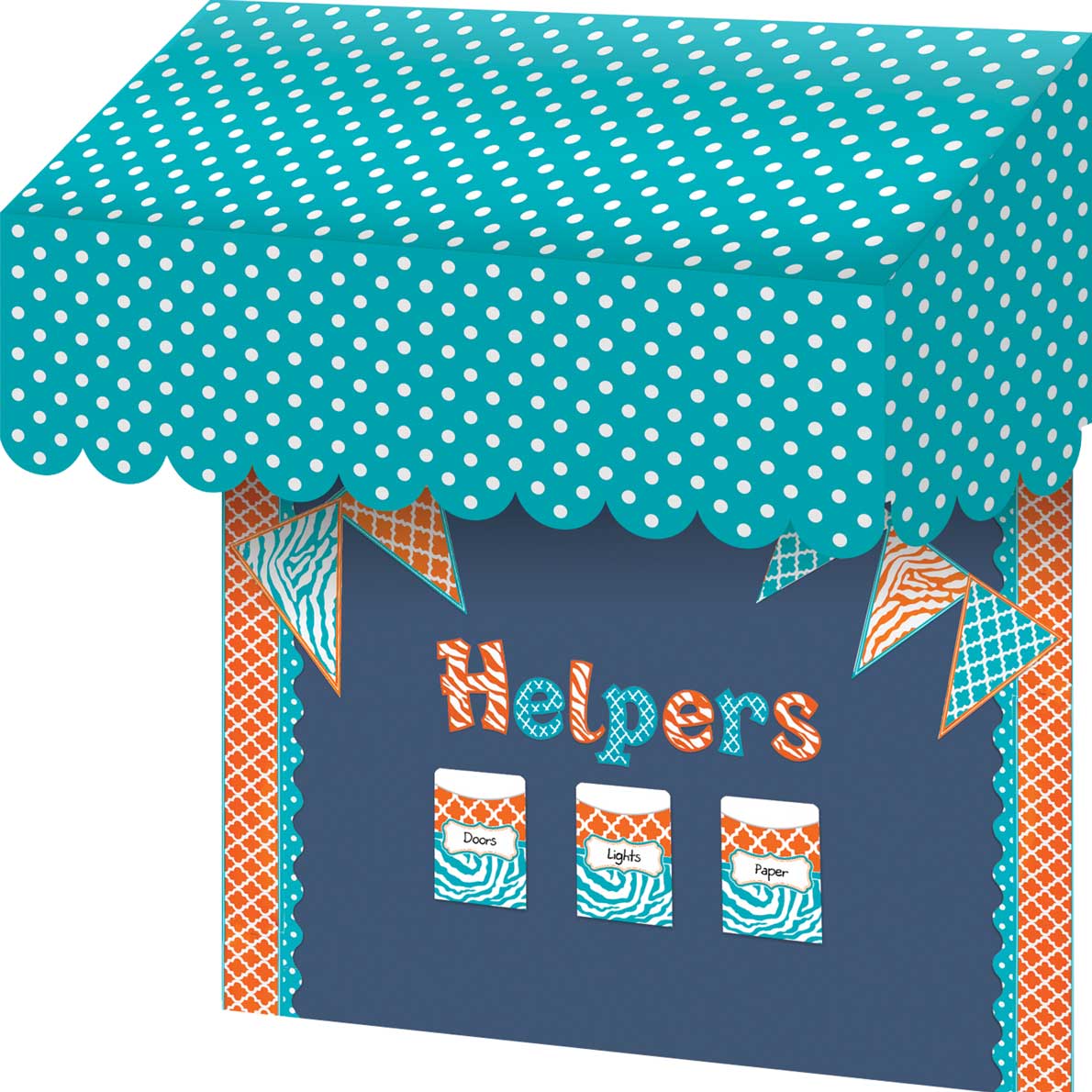 Teal Polka Dots Awning