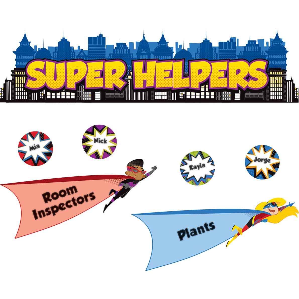 Super Power Super Helpers Mini Bulletin Board Set