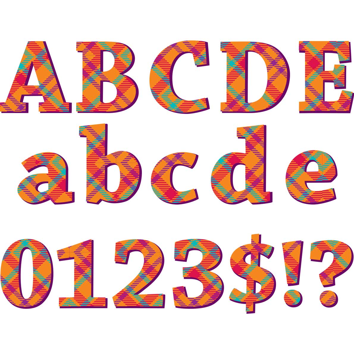 Plaid Attitude Orange Deco Letters