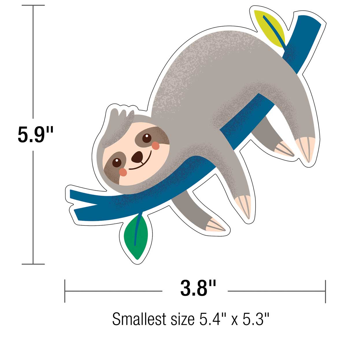One World Sloth Colorful Cutouts Assorted - 36 cutouts
