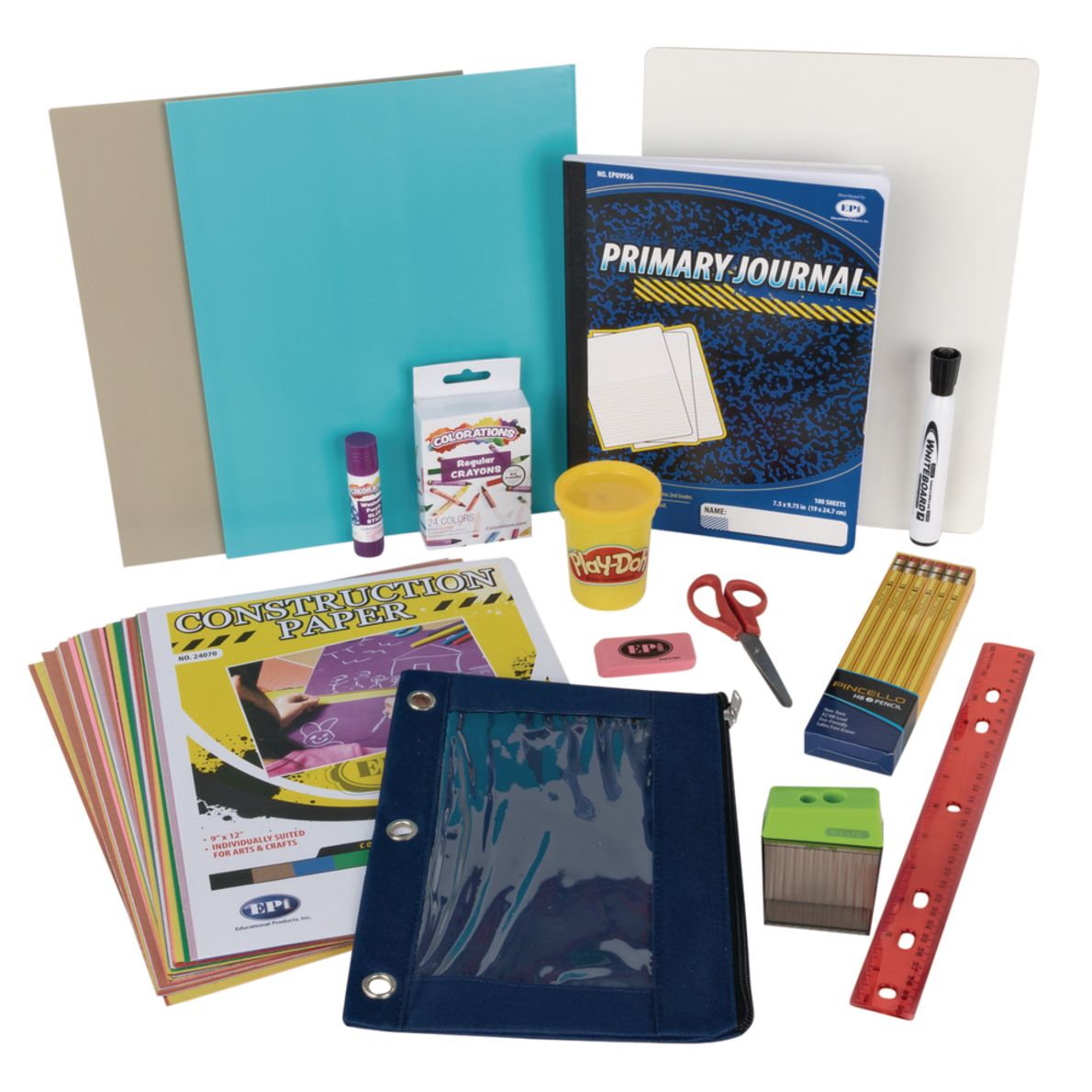 Individual Student Supplies Kit with Whiteboard - Elementary - 1 multi ...