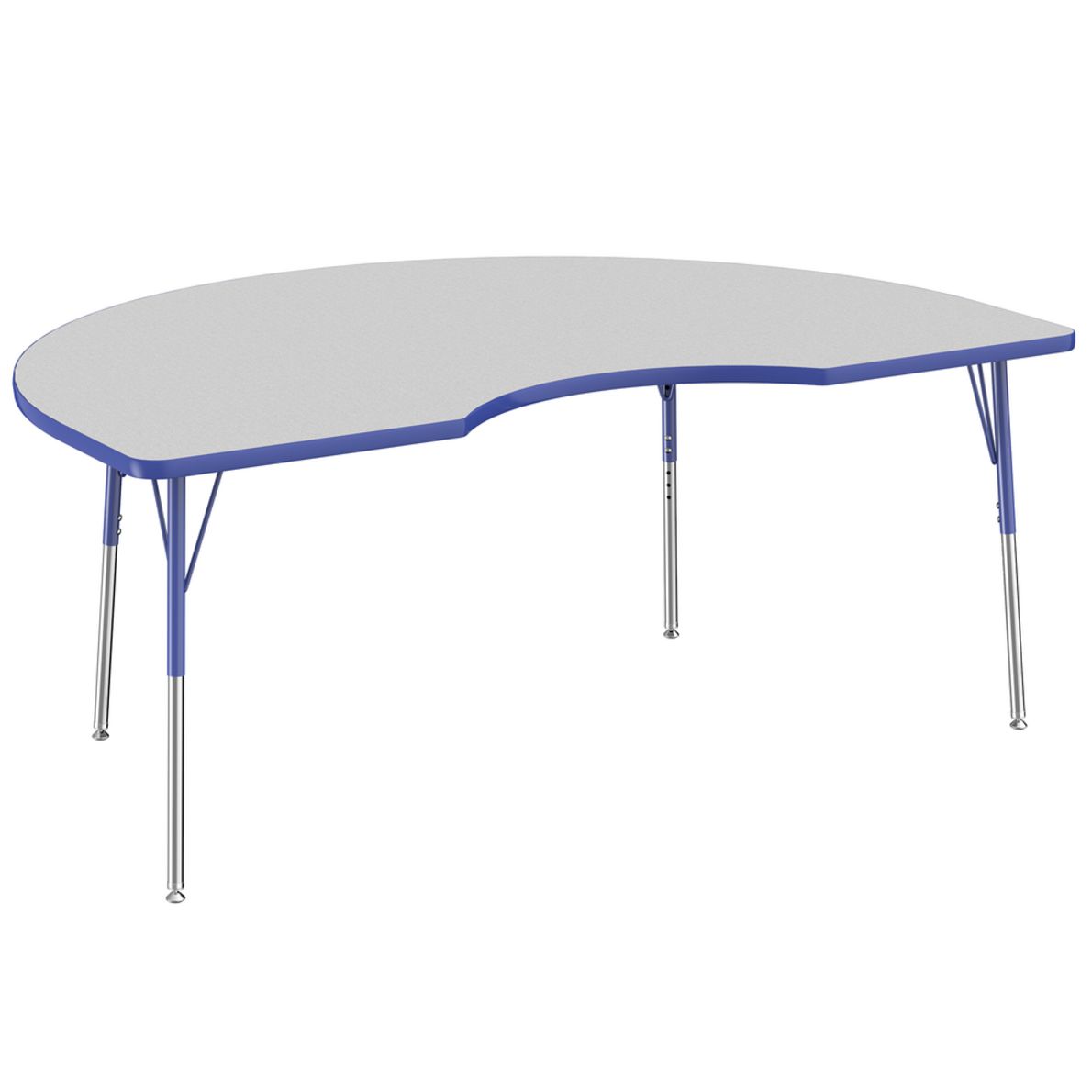 48" x 72" Kidney Table, Gray/Blue