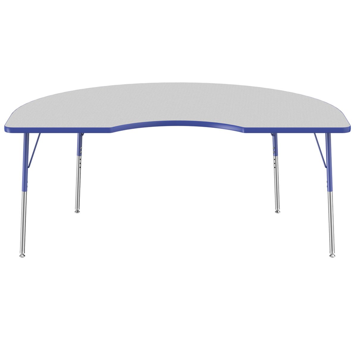 48" x 72" Kidney Table, Gray/Blue