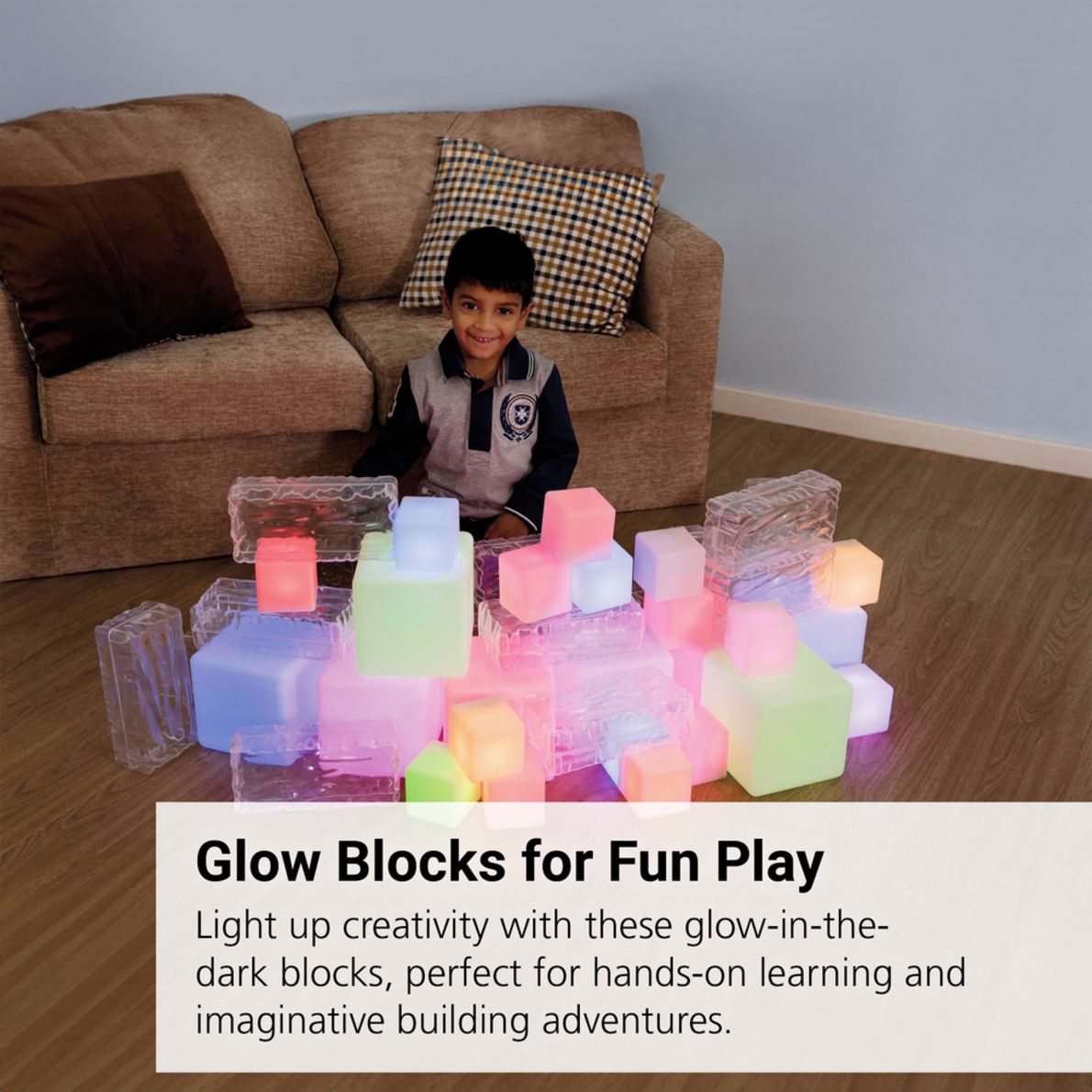 Sensory ICT Glow Construction Blocks - Set of 12