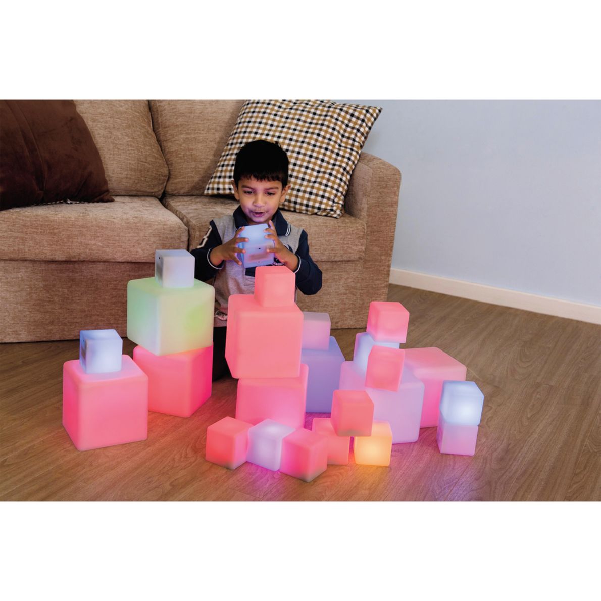 Sensory ICT Glow Construction Blocks - Set of 12