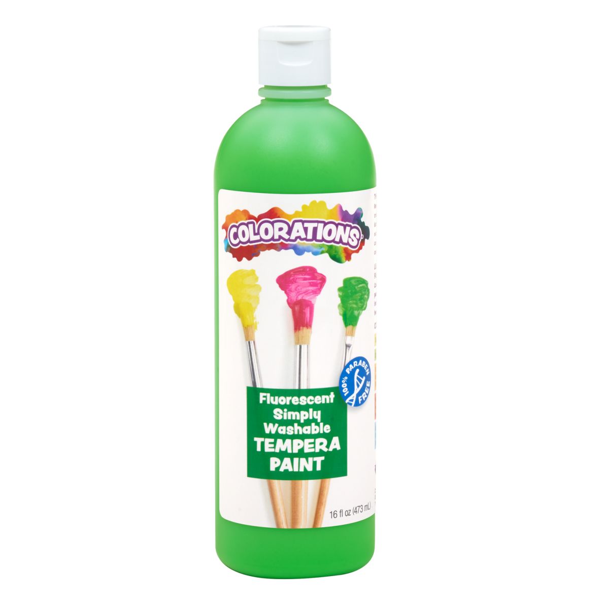 Colorations® Simply Washable Tempera Paint, Fluorescent Neon Green - 16 oz.