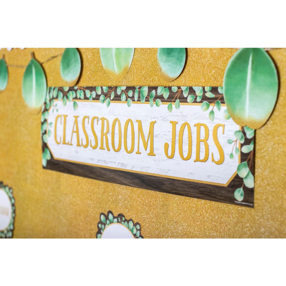 Eucalyptus Classroom Jobs Mini Bulletin Board - 49 Pieces