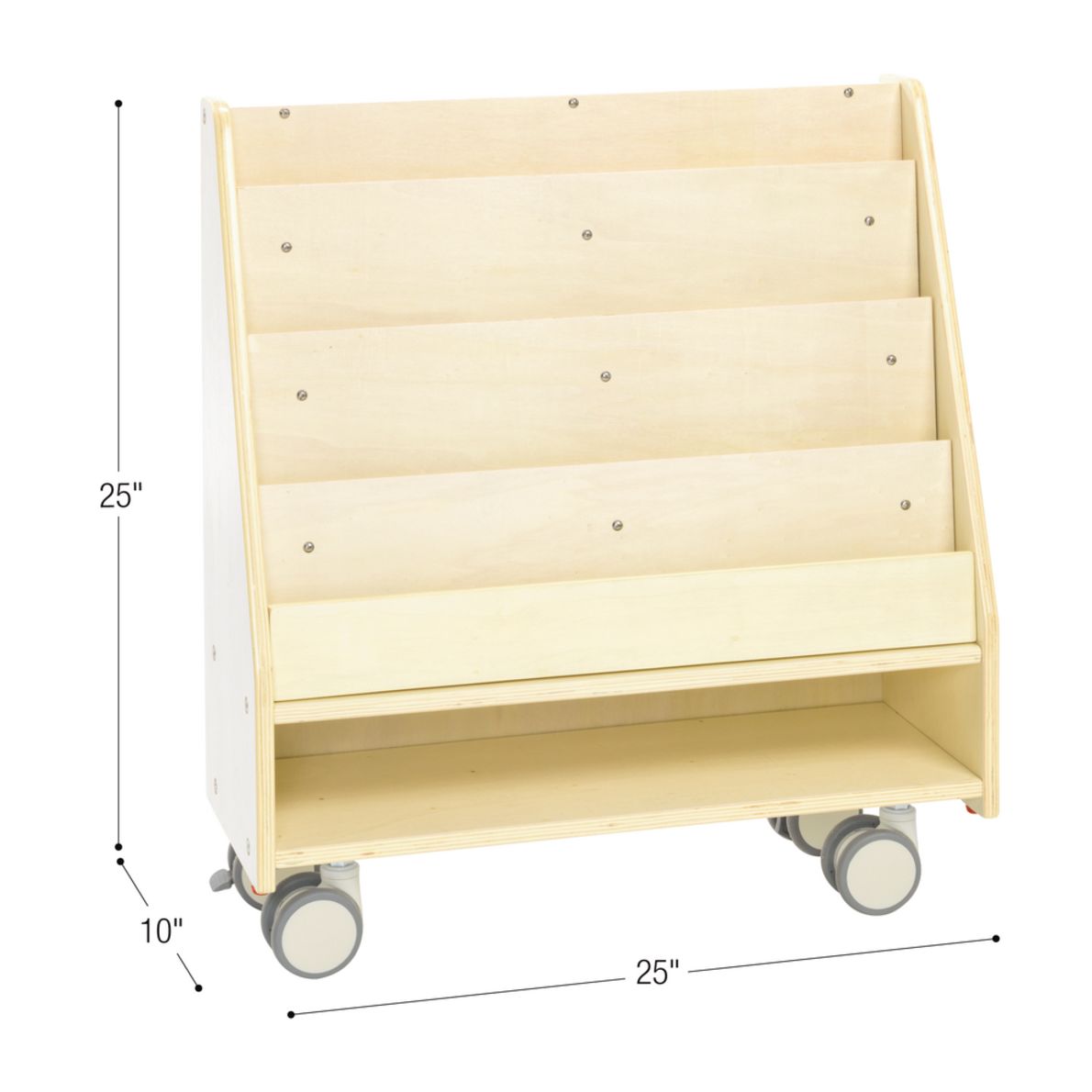 Environments® Mobile 4-Shelf Book Display with Storage - Ready to Assemble