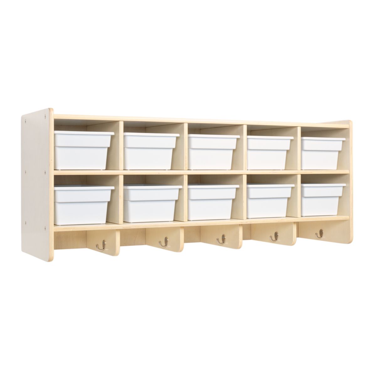 Environments® 10-Section Wall Locker with Hooks - Assembled