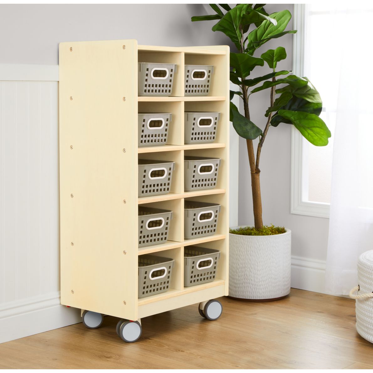 Environments® Mobile 10-Section Cubby Storage - Assembled