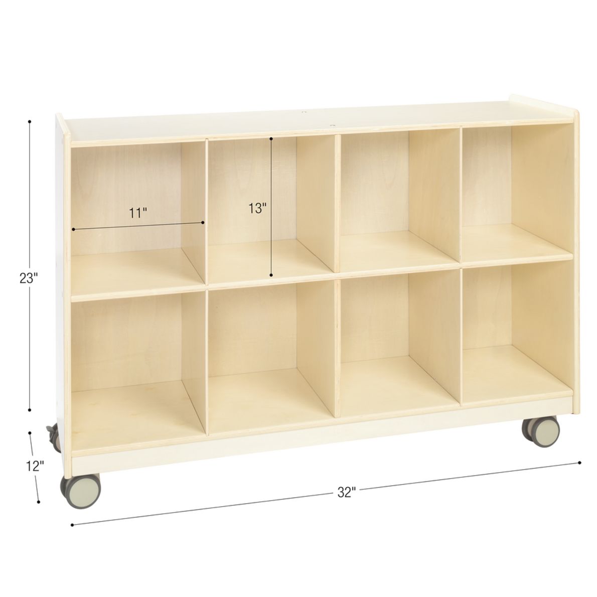Environments® Mobile 8-Section Cubby Storage - Assembled