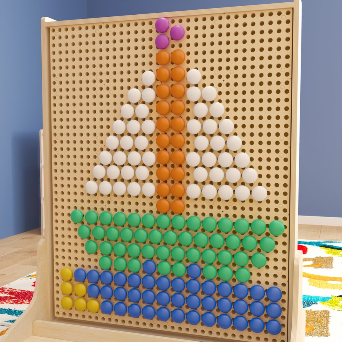 Multicolor STEAM Wall Peg Set: 64 Pieces