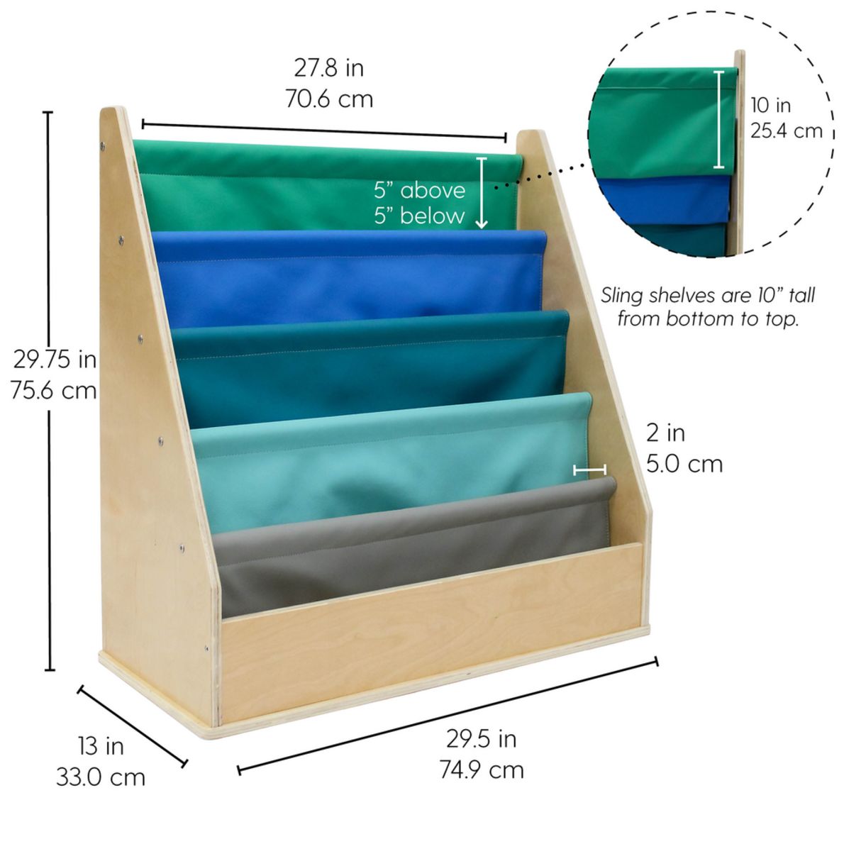 Birch Sling Book Display - Contemporary