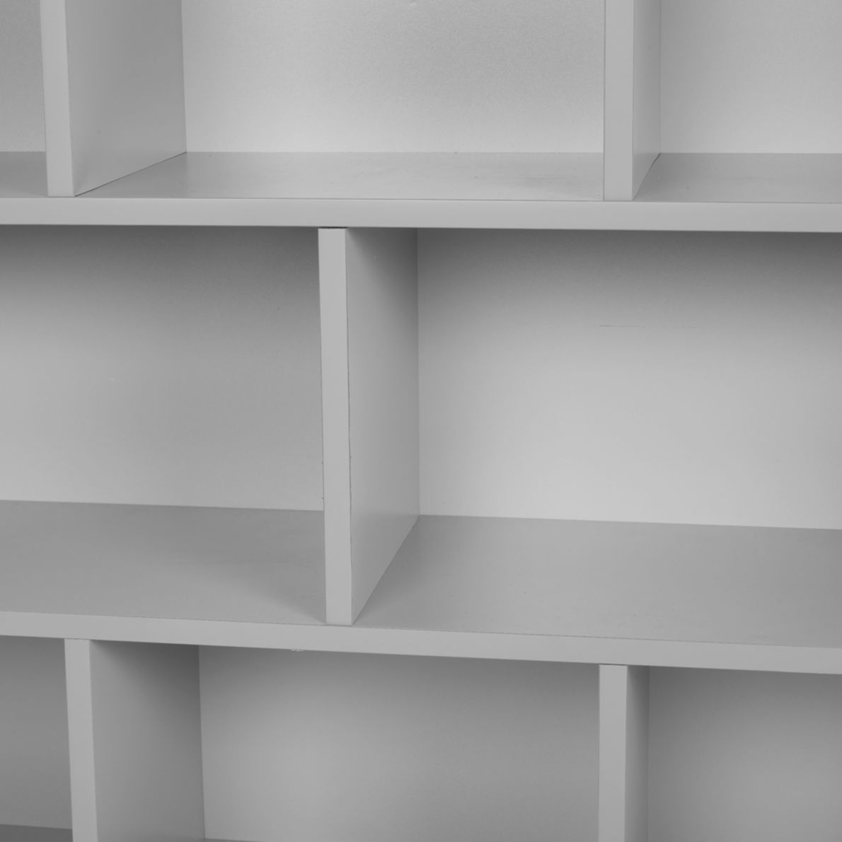 Modern Mist Laminate 8-Compartment Storage Cabinet 36" Height - Light Gray