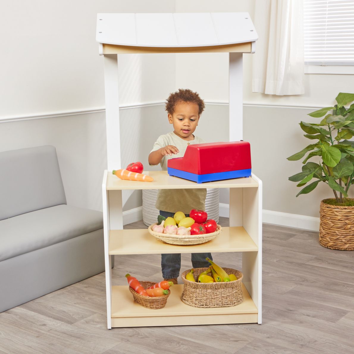 Environments® White Toddler Market Stand - Ready to Assemble