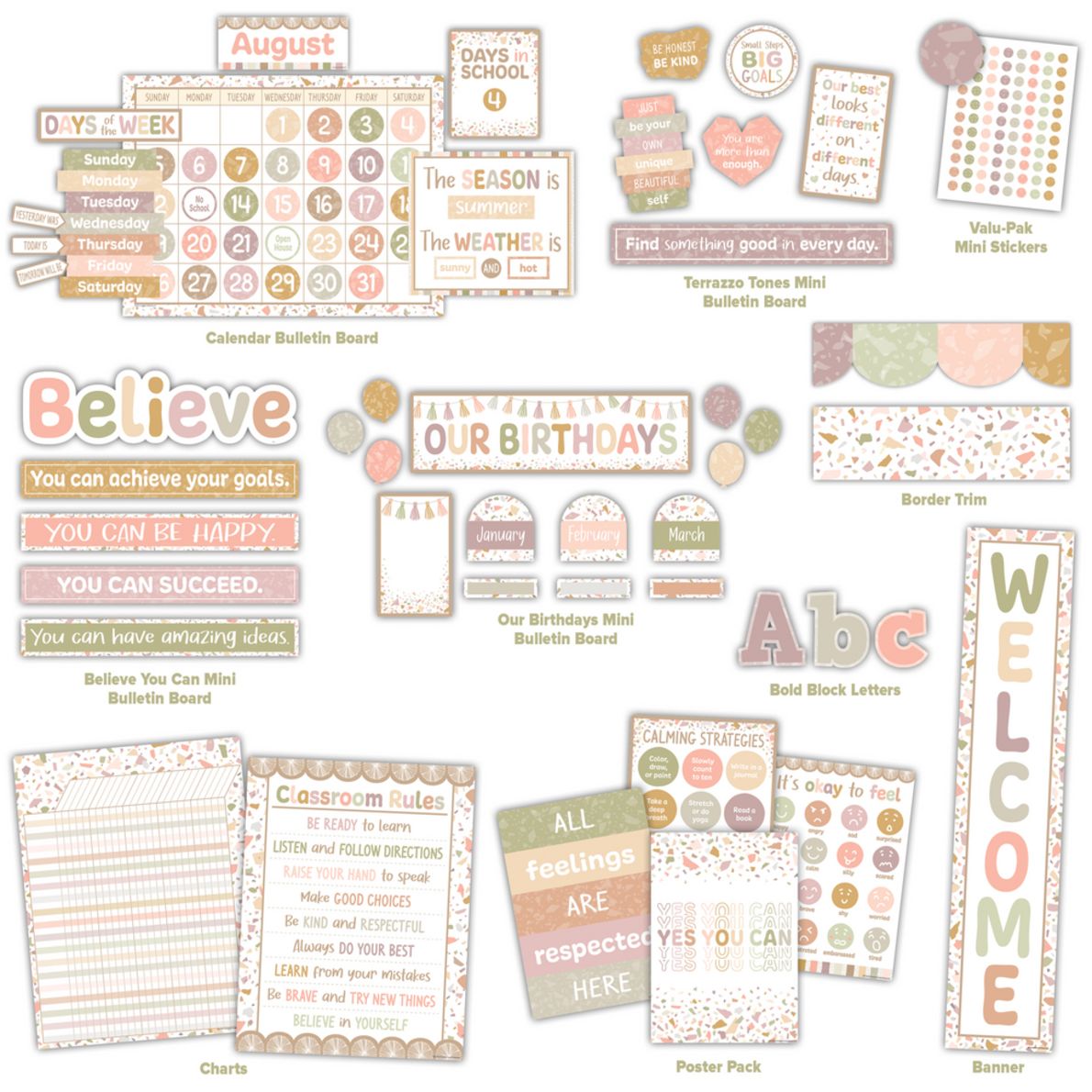 Terrazzo Classroom Décor Set