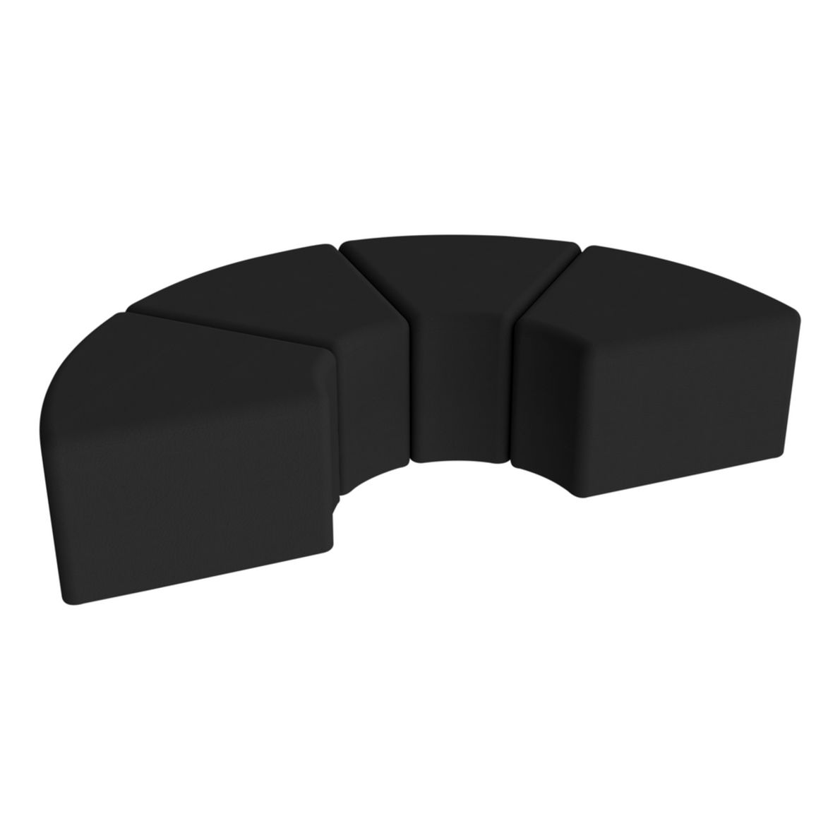 Pro Series Upholstered Arc Ottoman 12" Height, 4-Pack - Black