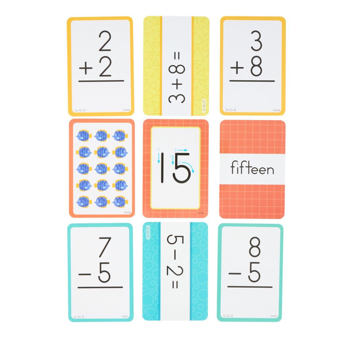 Math Flash Cards - Counting 0-20, Addition and Subtraction - 3 deck set