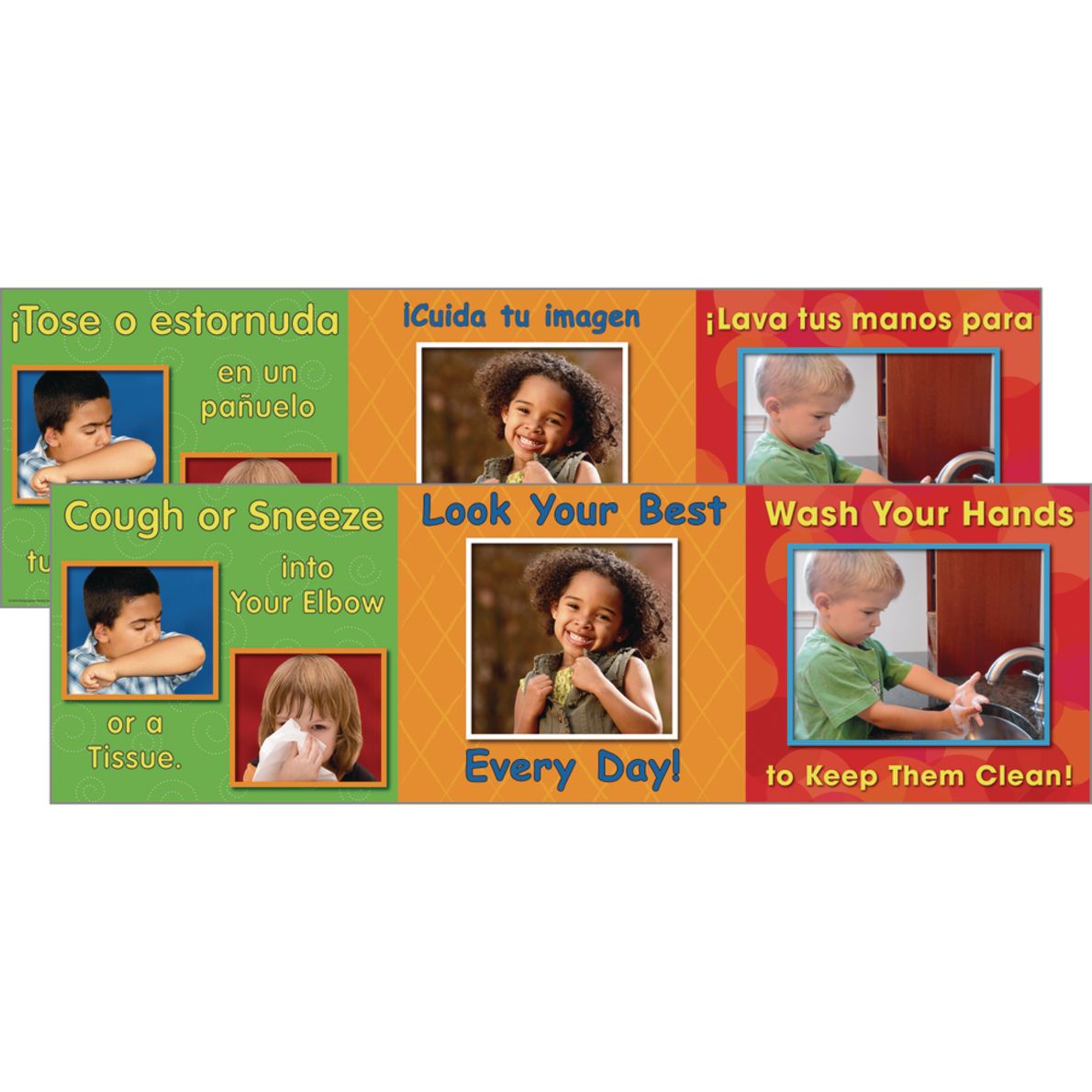 Good Hygiene Mini Posters Set - English/Spanish