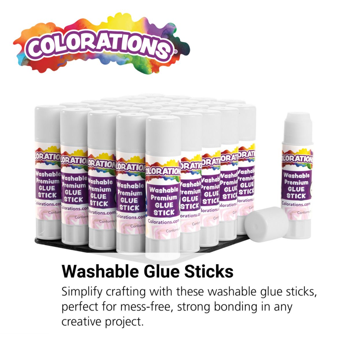 Colorations® Washable Premium Glue Sticks - Set of 30 - White