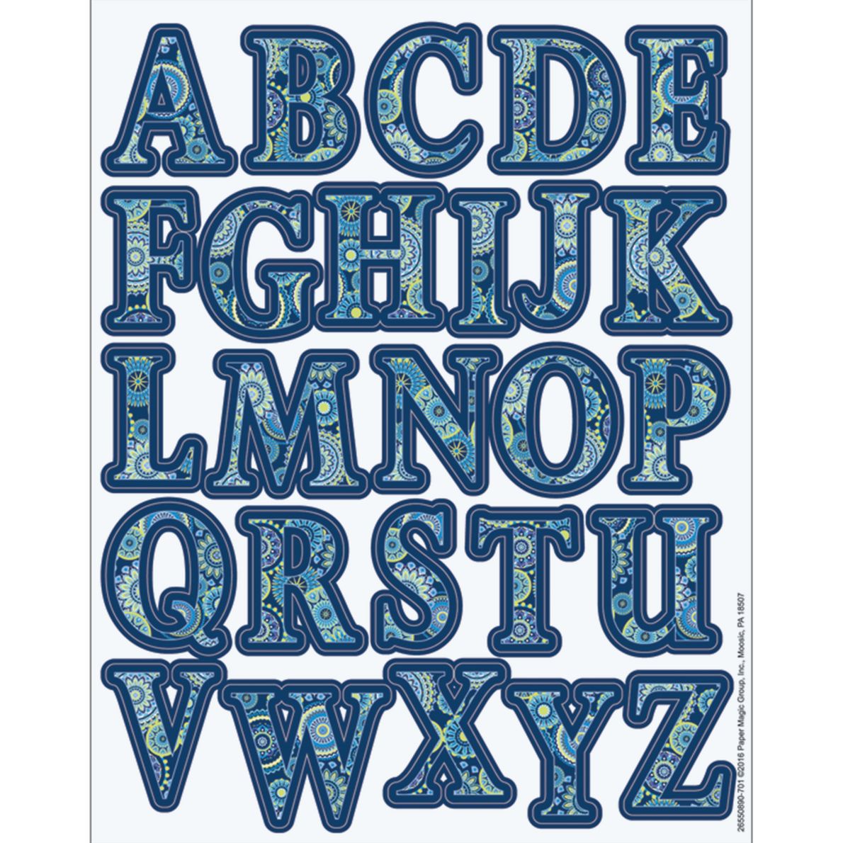 Blue Harmony Alphabet Stickers