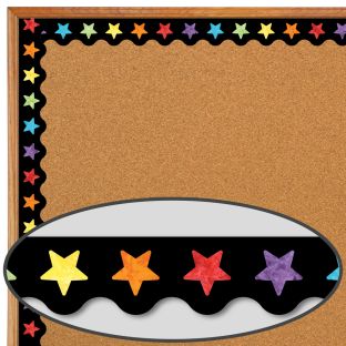 Super Power Rainbow Dots Scalloped Border