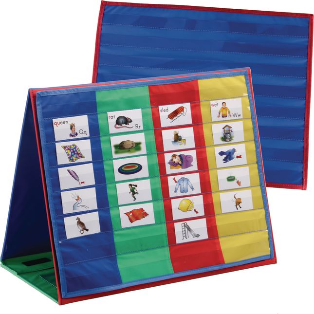 Table Top Pocket Chart | Double Sided Chart Stand For Classroom | Small ...